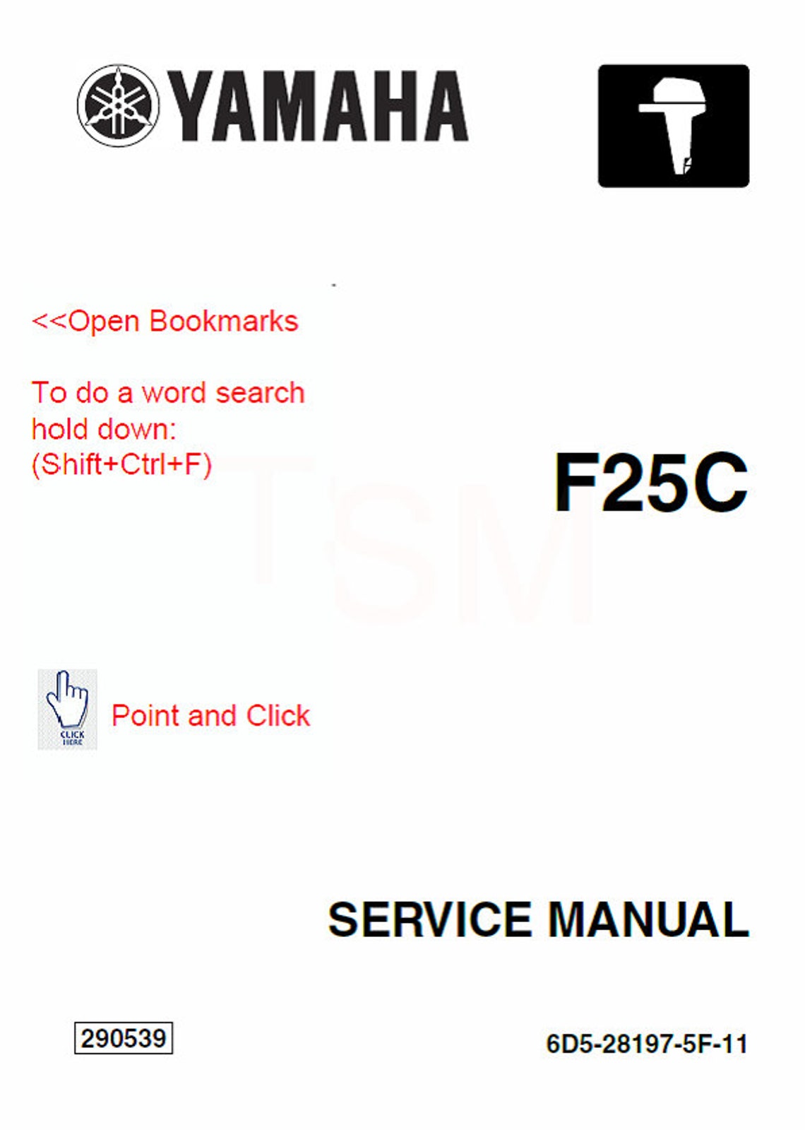 Yamaha Outboard Repair Service & Shop Manual (F25C) - Etsy