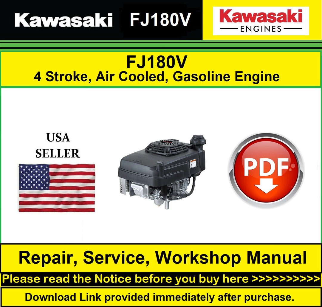 Kawasaki FJ180V, Single Cylinder, 4 Stroke, Air Cooled, Repair Service ...