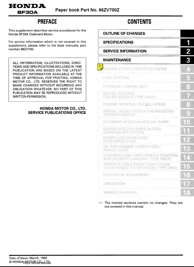 Honda Outboard BF20A-BF25A-BF30A-BF25D-BF30D Service Repair & Shop Manual - Etsy