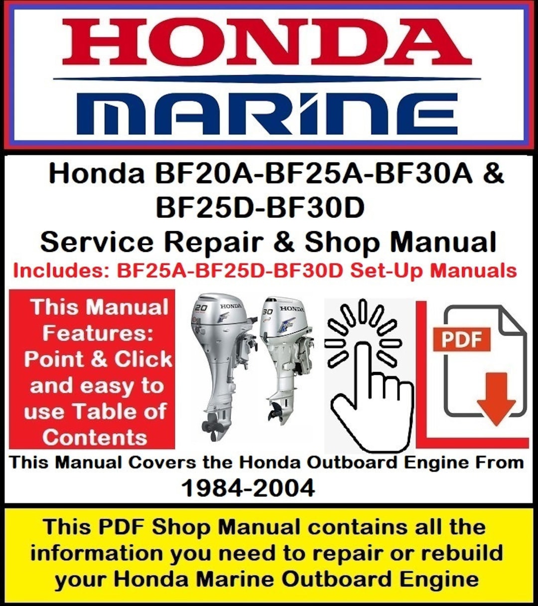 Honda Outboard BF20A-BF25A-BF30A-BF25D-BF30D Service Repair & Shop Manual - Etsy