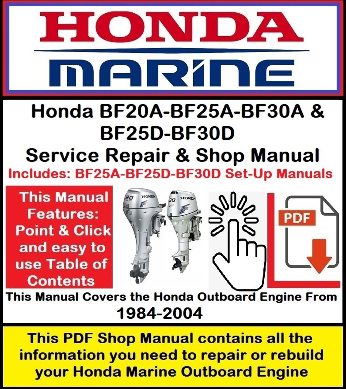 Honda Outboard BF20A-BF25A-BF30A-BF25D-BF30D Service Repair & Shop Manual - Etsy