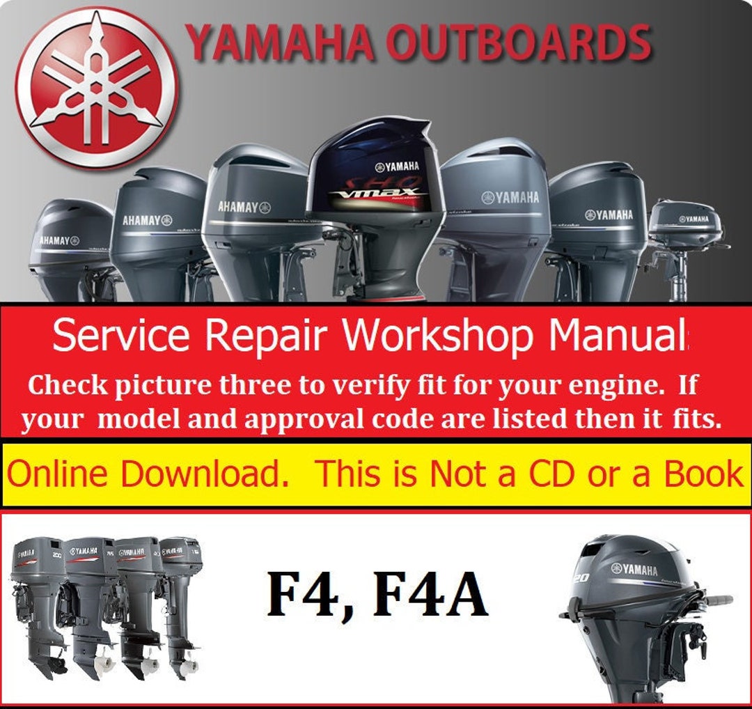 Yamaha Outboard F4 F4a Repair Service And Shop Manual Etsy España