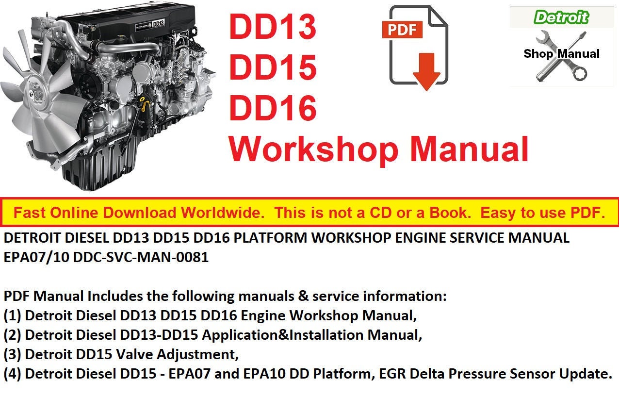 Detroit Diesel DD13-DD15-DD16 Service, Repair, Workshop Manual - Etsy