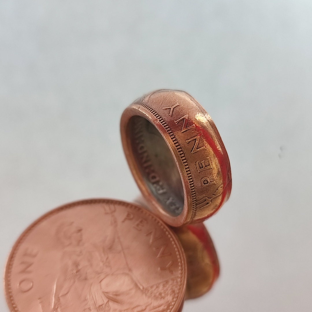 One Penny Coin Ring. Mens Ring. Womans Ring. - Etsy