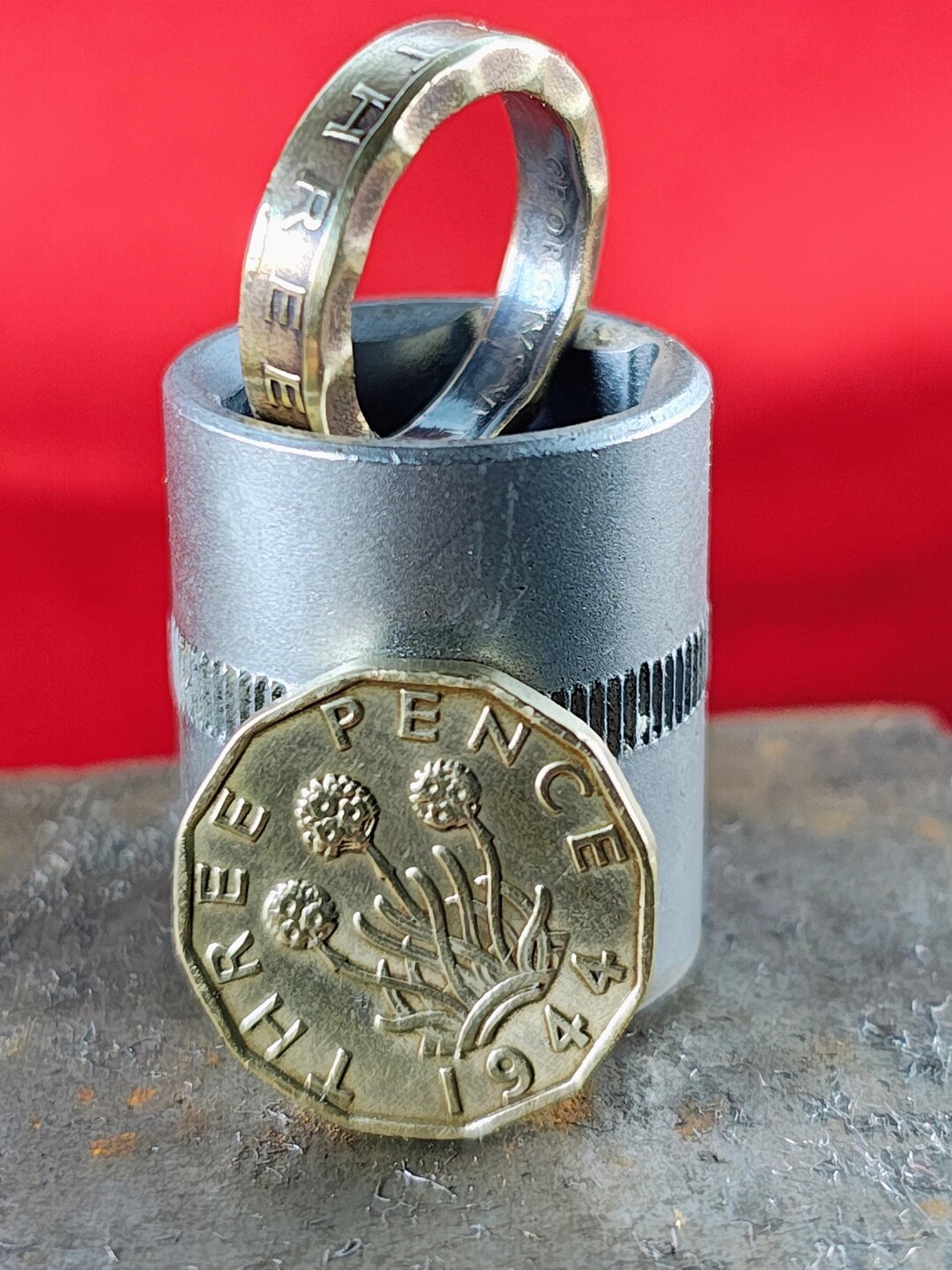 Coin Ring. George VI Threepenny Bit - Etsy