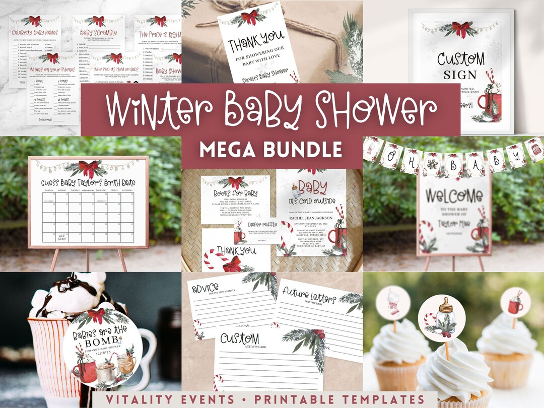 Baby Its Cold Outside Baby Shower BUNDLE, Christmas Baby Shower, Winter ...