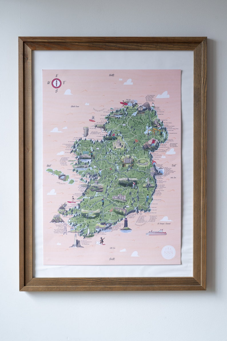 Wild Swim Ireland Map A2 Print - Etsy