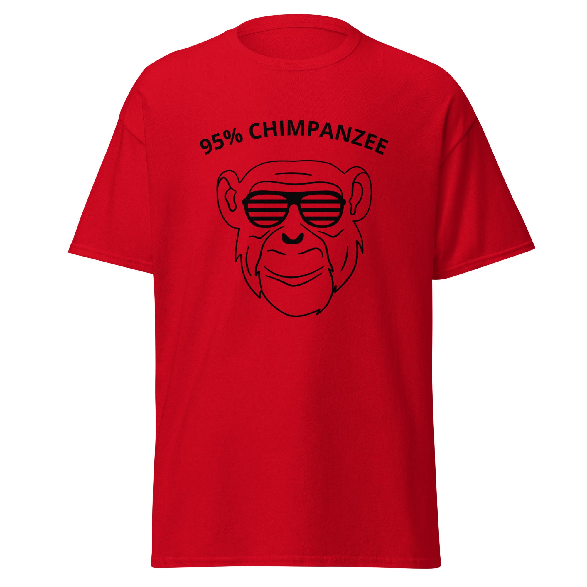 95% Chimpanzee Shirt, Mens Funny T Shirt, Funny Monkey Shirts, Gag Gift ...
