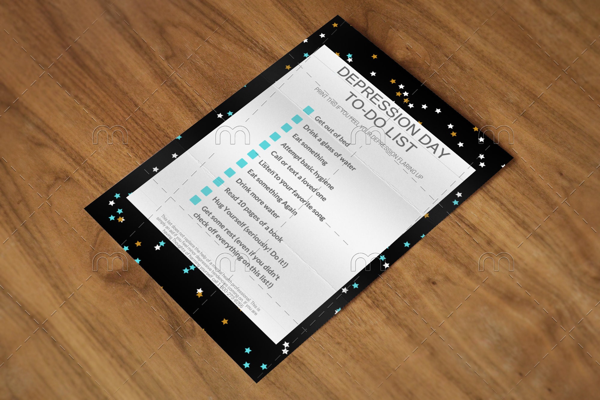 Depression Day To-do List Printable List for Difficult Mental Health ...