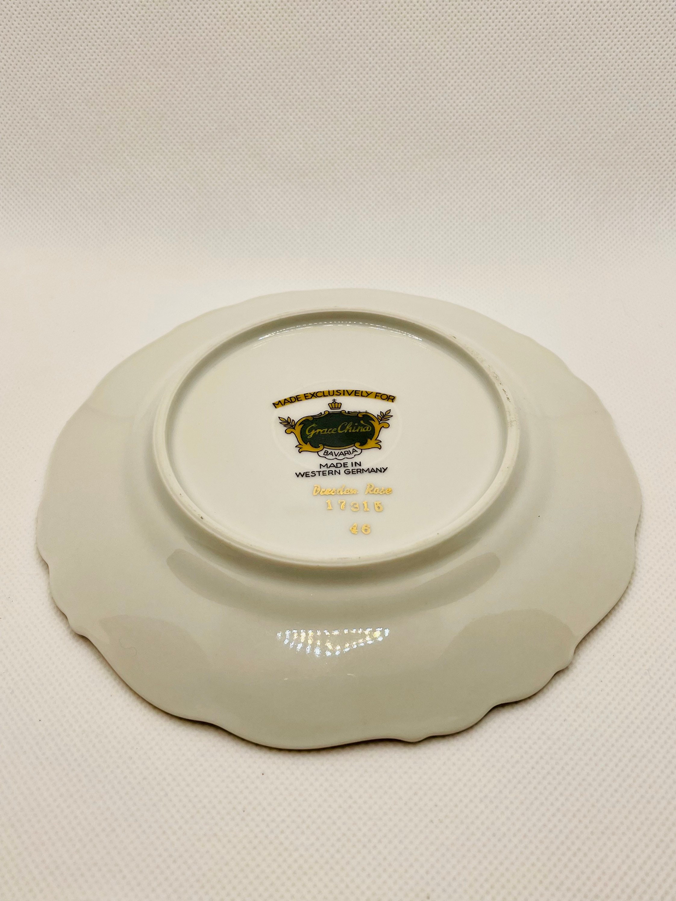 1950-1960 Grace China Bavaria Dresden Rose Tea Cup & Saucer | Etsy