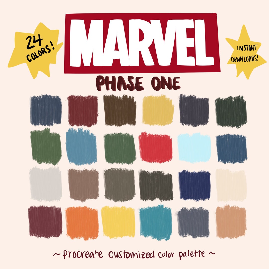 Marvel Procreate Color Palette, Phase One, Digital Art Design Color - Etsy
