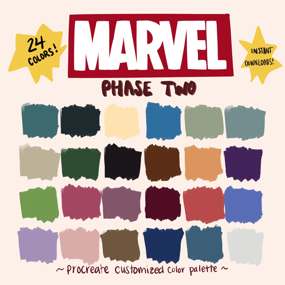 Marvel Phase Two, Procreate Color Palettes, Digital Art Design - Etsy