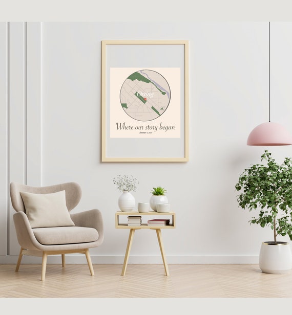 Custom map art digital download | Etsy