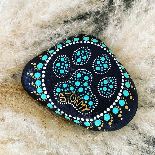 Personalized Dog Pet Memorial Stones Hand-painted Garden - Etsy