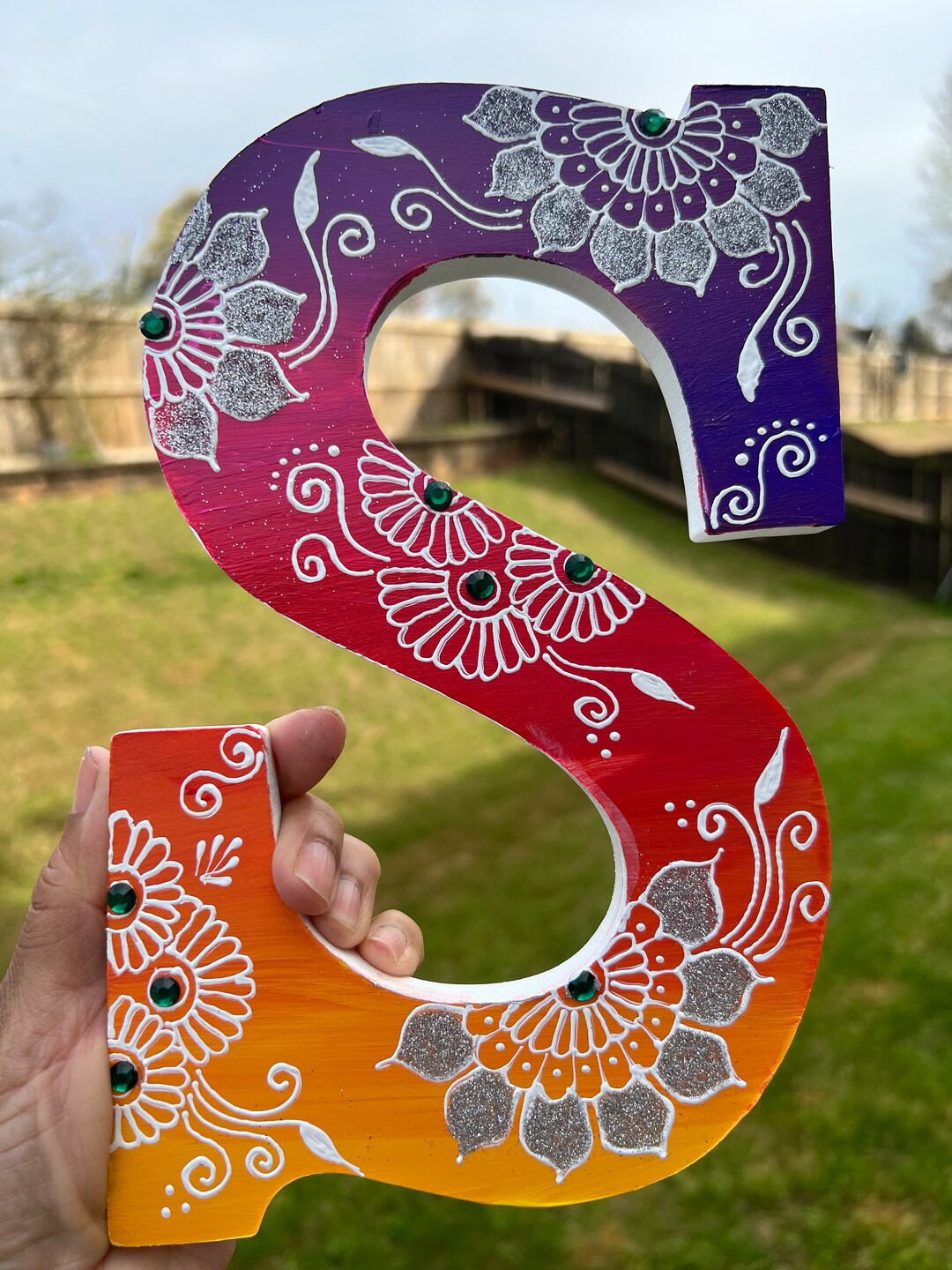 9 Personalized Henna Letters Mehndi Table Decor Gaye Holud Decoration ...