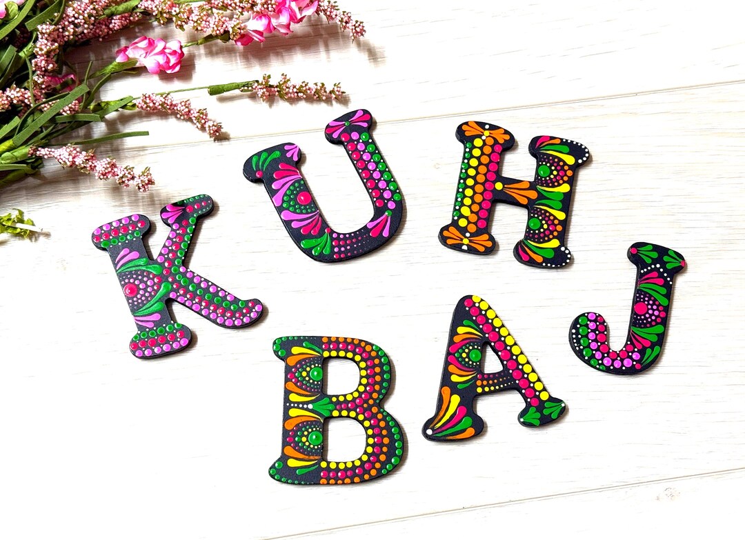 Personalized Hand Painted Wooden Letters, Monogram Keepsake, Wooden ...