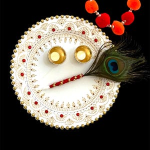 Tika Tilak Platter With Tilak Stick Henna Art Roli Chawal Platter ...