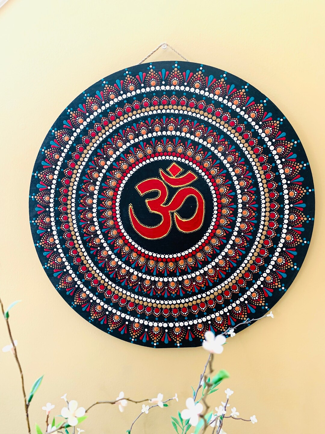 18 AUM Symbol Hand Painted Wall Hanging Wooden - Etsy