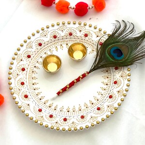 Tika Tilak Platter With Tilak Stick Henna Art Roli Chawal Platter ...