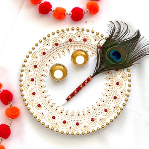 Tika Tilak Platter With Tilak Stick Henna Art Roli Chawal Platter ...