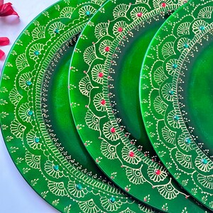 Hand Painted Henna Charger Plate: Indian Wedding Mehndi Decoration - Etsy
