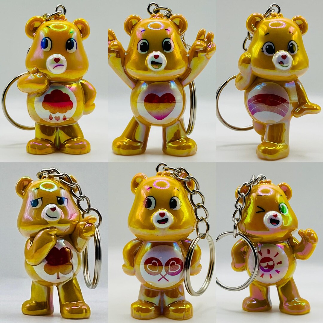 Care Bears 40th Gold and Ruby Badges Carebears Custom Made Keychain Figure - Etsy