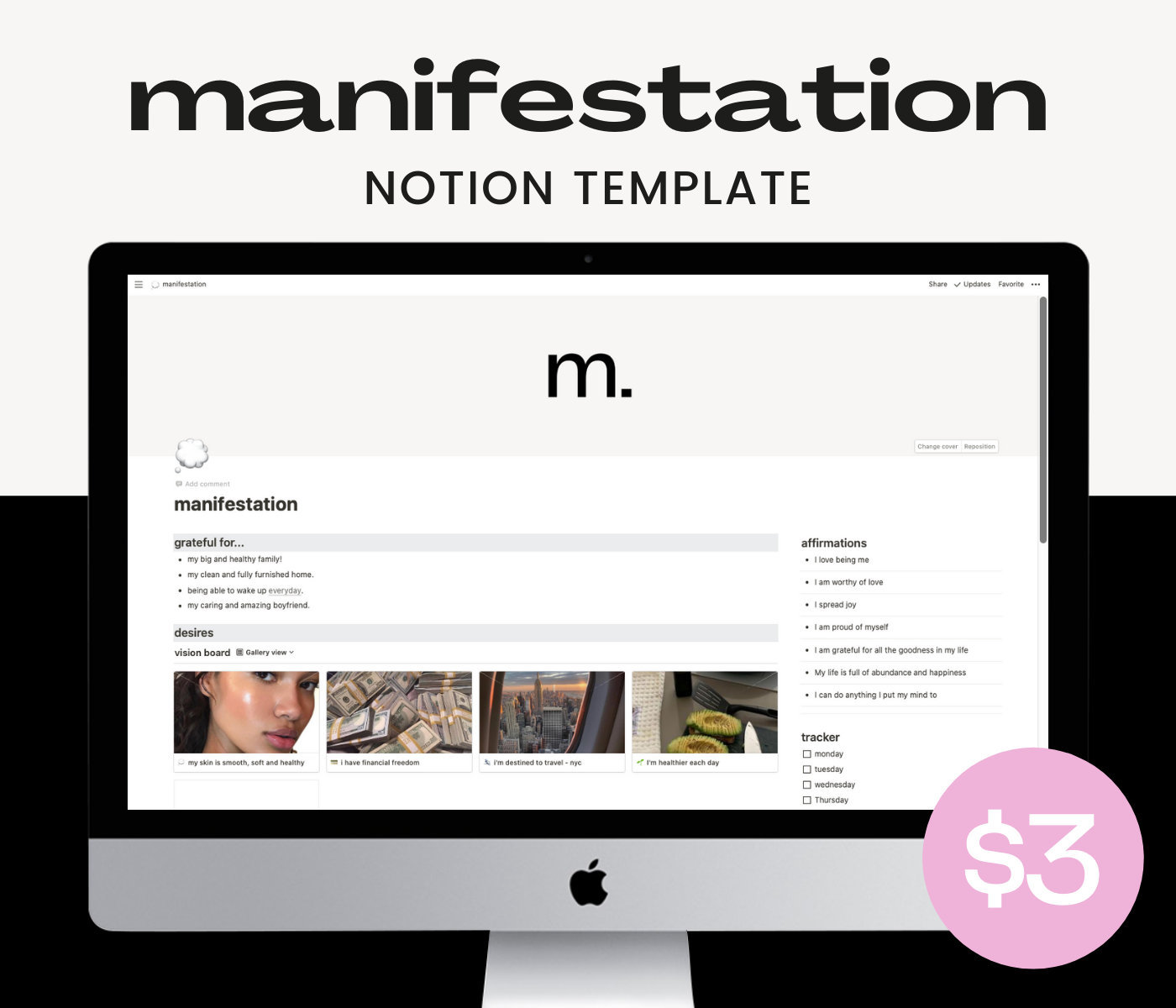 NOTION Manifestation Template Notion Planner Templates | Etsy NOTION Manifestation Template Notion Planner Templates | Etsy