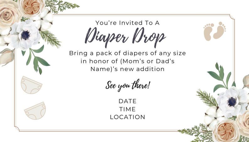 Diaper Drop Invitation for Colleagues, Teachers, Church, Staff ...