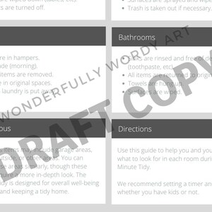 Ten Minute Tidy - Daily Checklist - Etsy