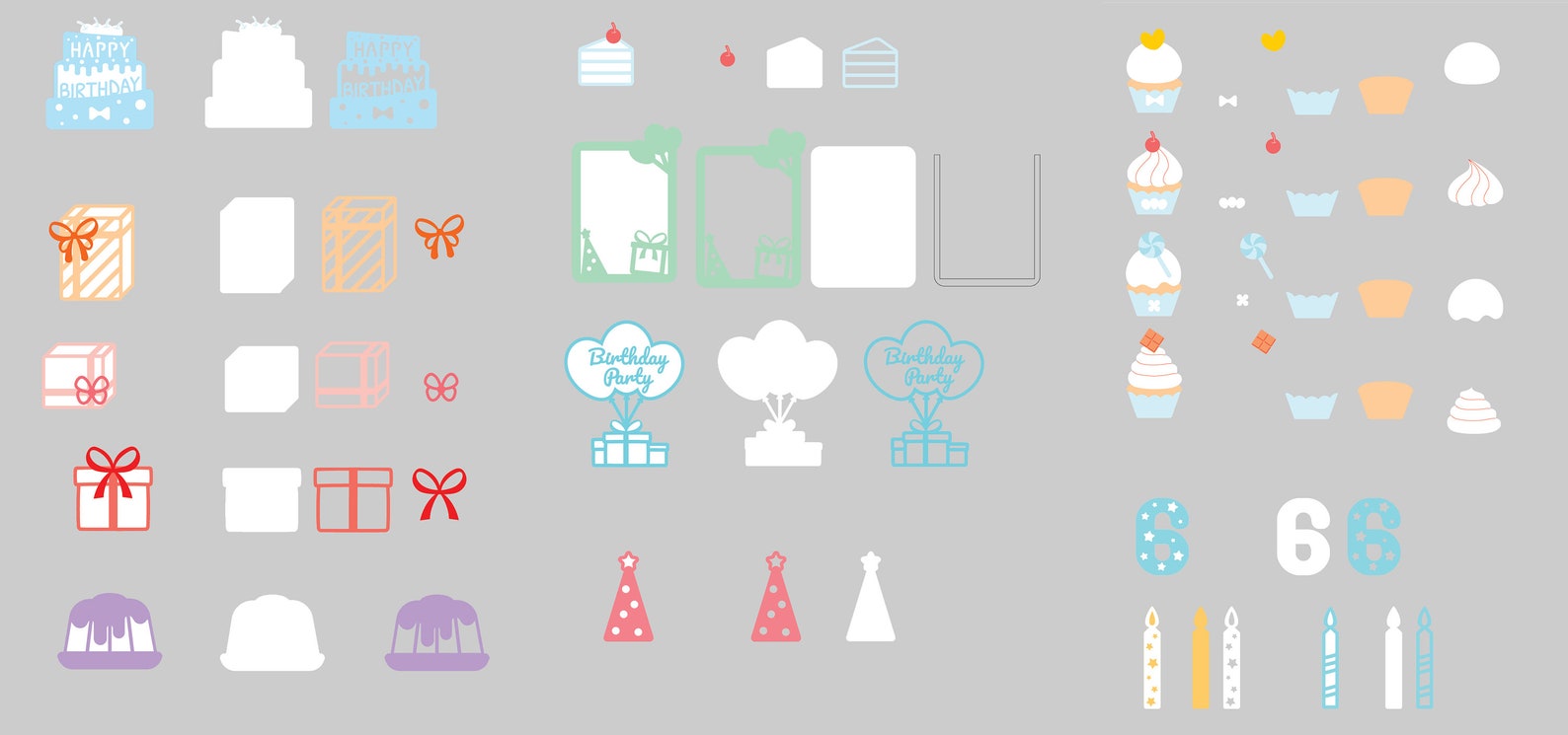 Birthday Cake Tiered Tray File SVG DXF PDF - Glowforge Laser Cut File ...