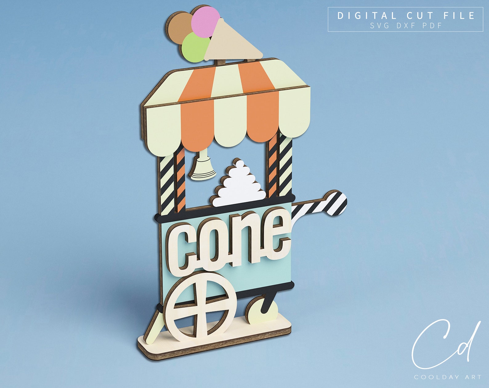 Food Truck, Cafe Truck, Ice Cream Cart, Taco SVG DXF PDF - Glowforge ...