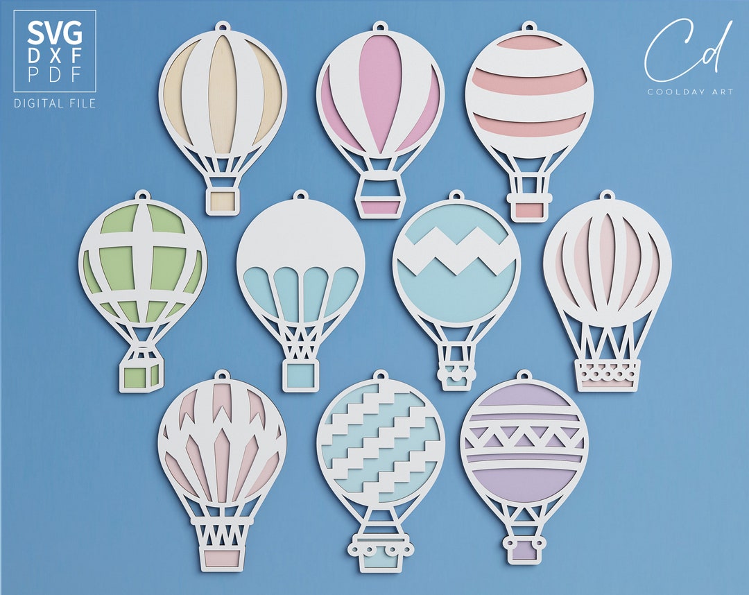 Air Balloon Ornament Hanger Tiered Tray File SVG DXF PDF - Glowforge ...