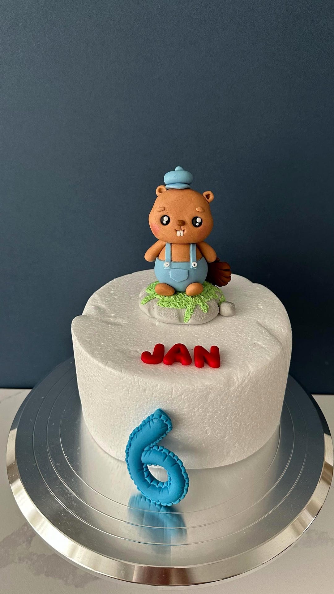Handmade Beaver Fondant Cake Topper - Cute Animal Birthday Decoration ...