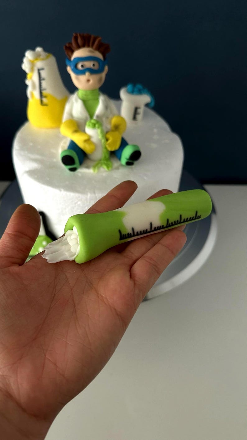 Mad Scientist Fondant Cake Topper - Personalized Science Birthday - Etsy UK