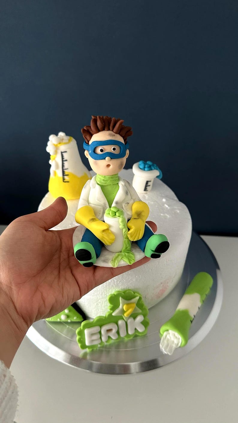 Mad Scientist Fondant Cake Topper - Personalized Science Birthday - Etsy UK