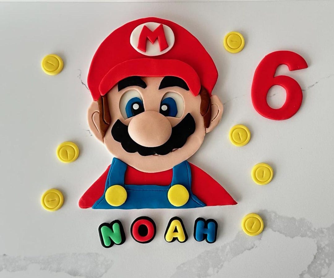 Edible Handmade Super Mario Fondant Cake Topper. - Etsy