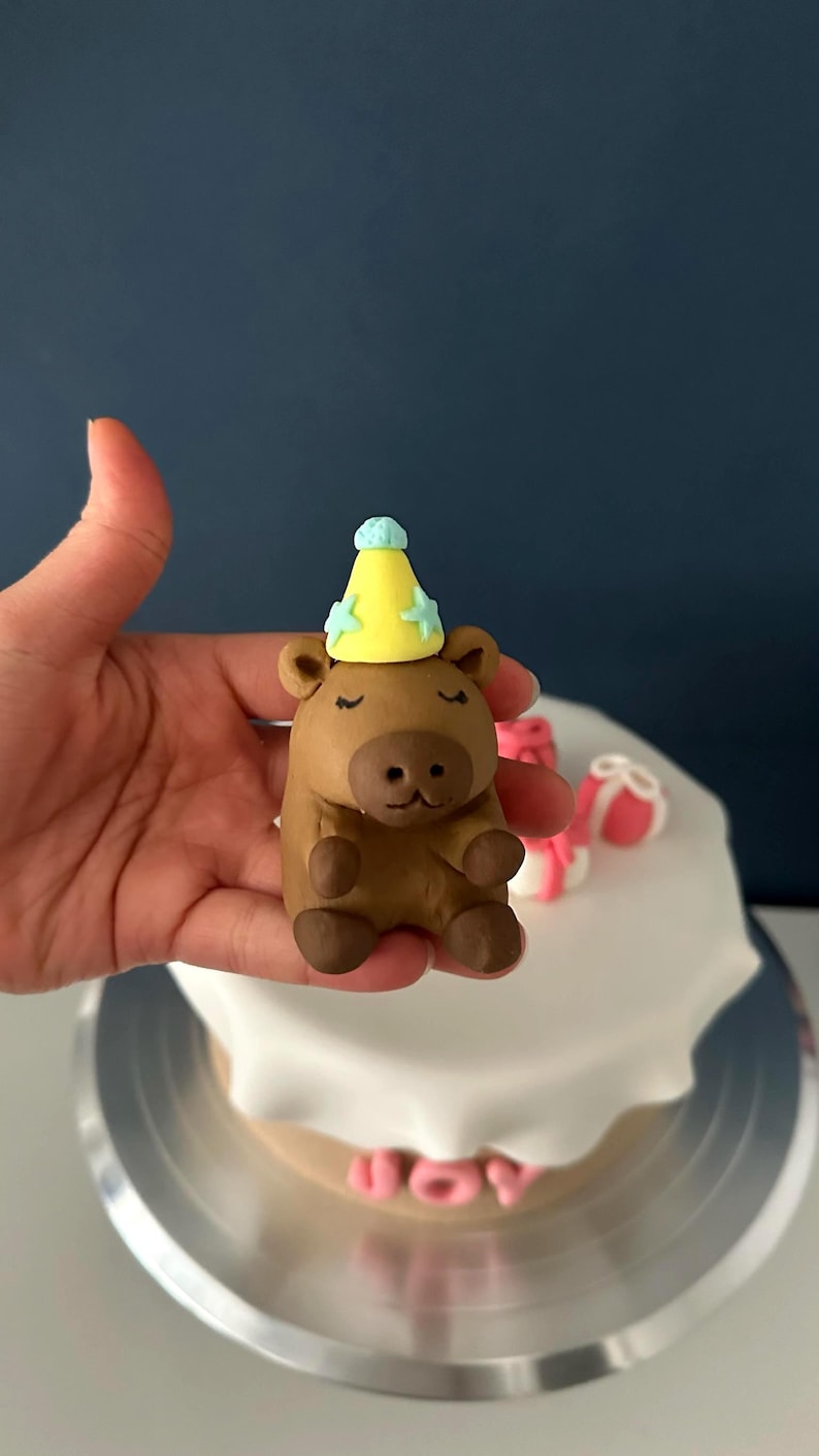 Handmade Fondant Capybara Cake Topper – Birthday Party Decoration - Etsy UK