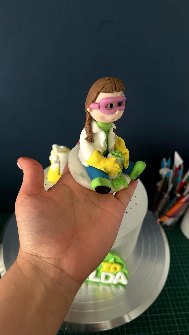 Mad Scientist Fondant Cake Topper - Personalized Science Birthday - Etsy UK