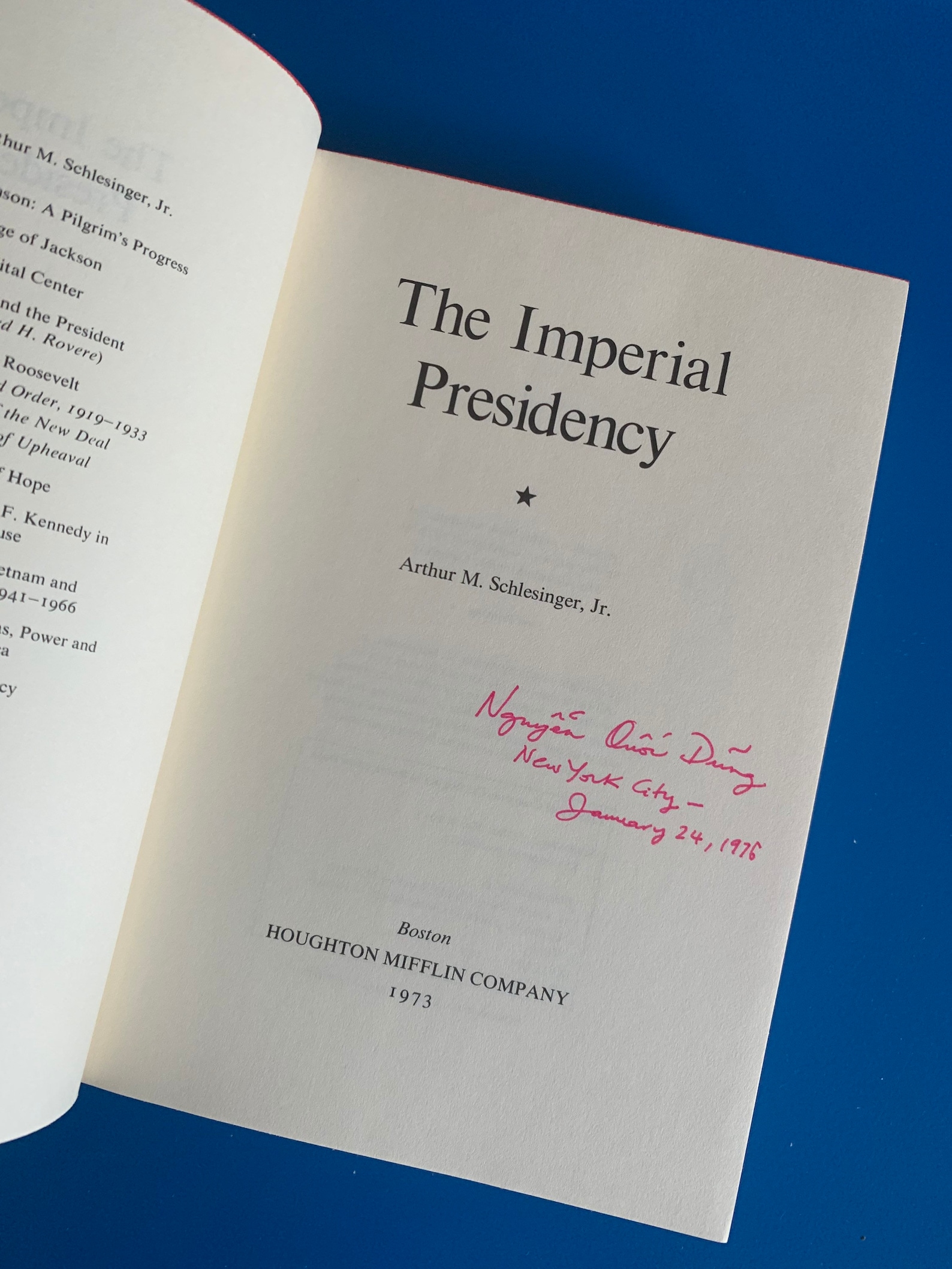 The Imperial Presidency by Arthur M. Schlesinger Jr. 1973. First ...
