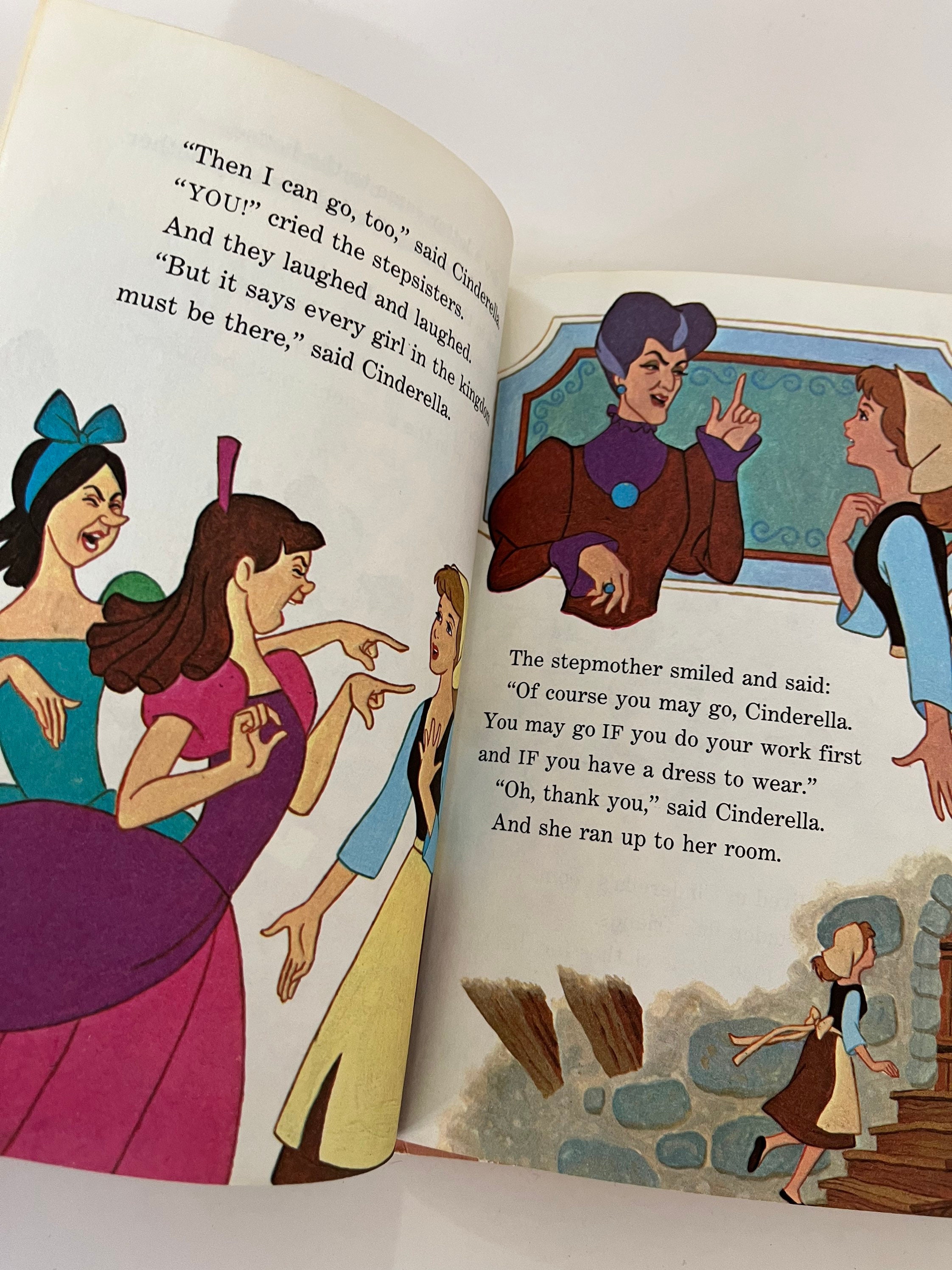 Cinderella. Disney's Wonderful World of Reading 1974. Beautiful Vintage ...