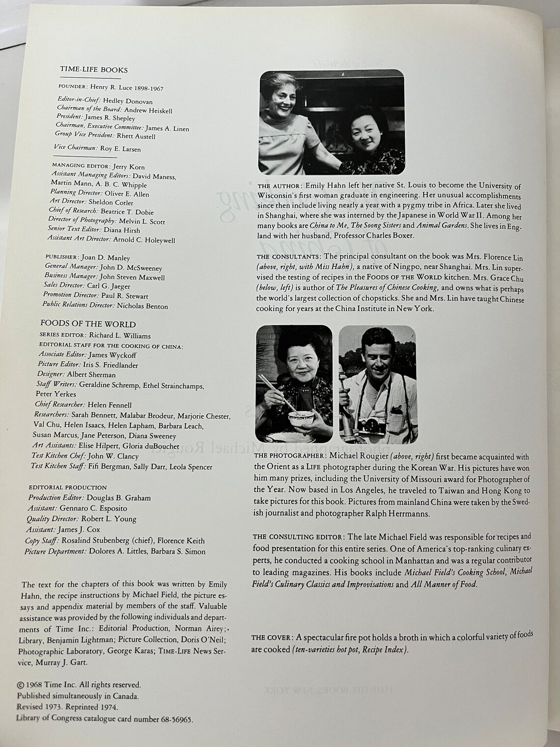 The Cooking of China by Emily Hahn. Foods of the World, Time Life Books ...