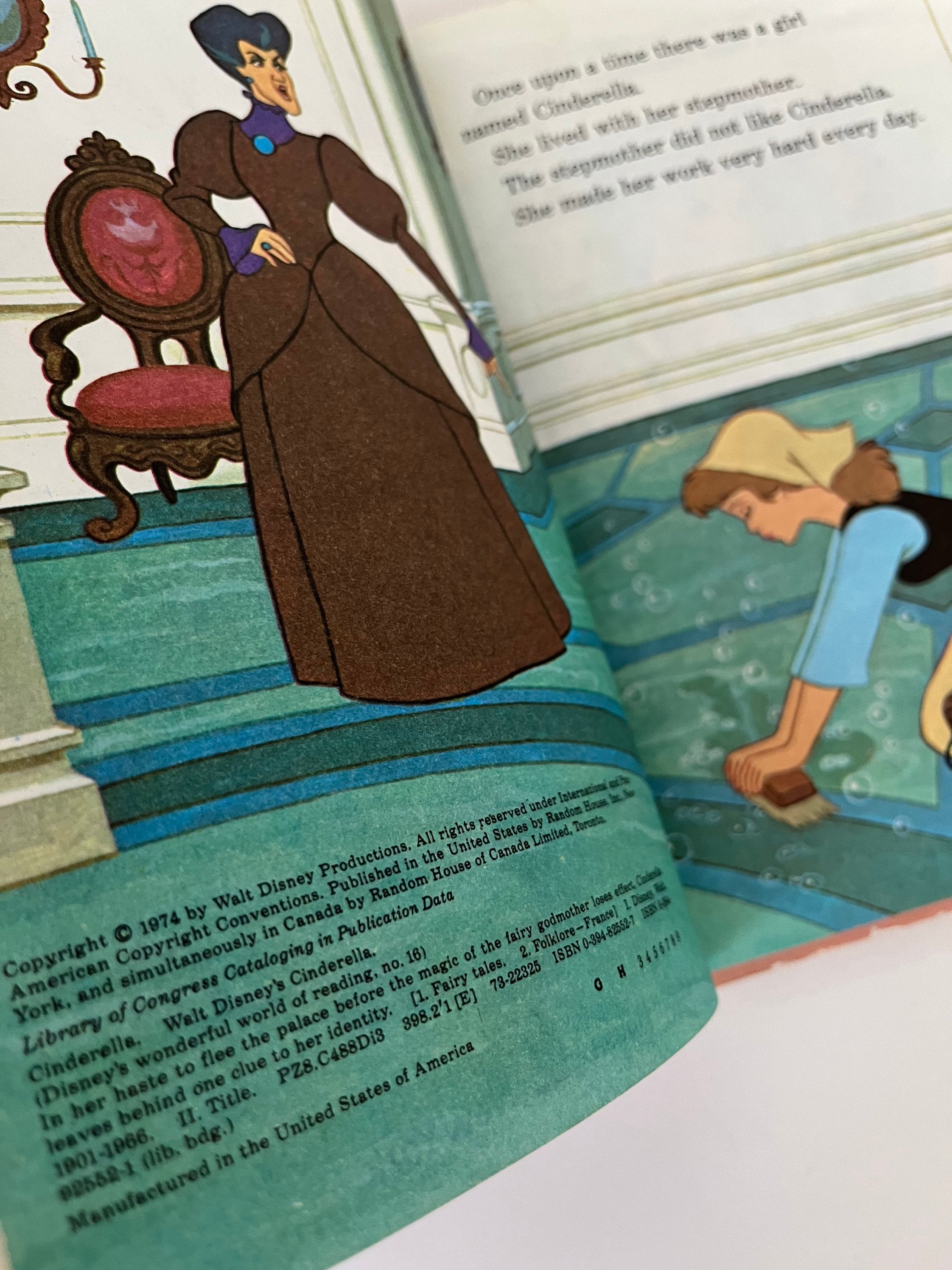 Cinderella. Disney's Wonderful World of Reading 1974. Beautiful Vintage ...