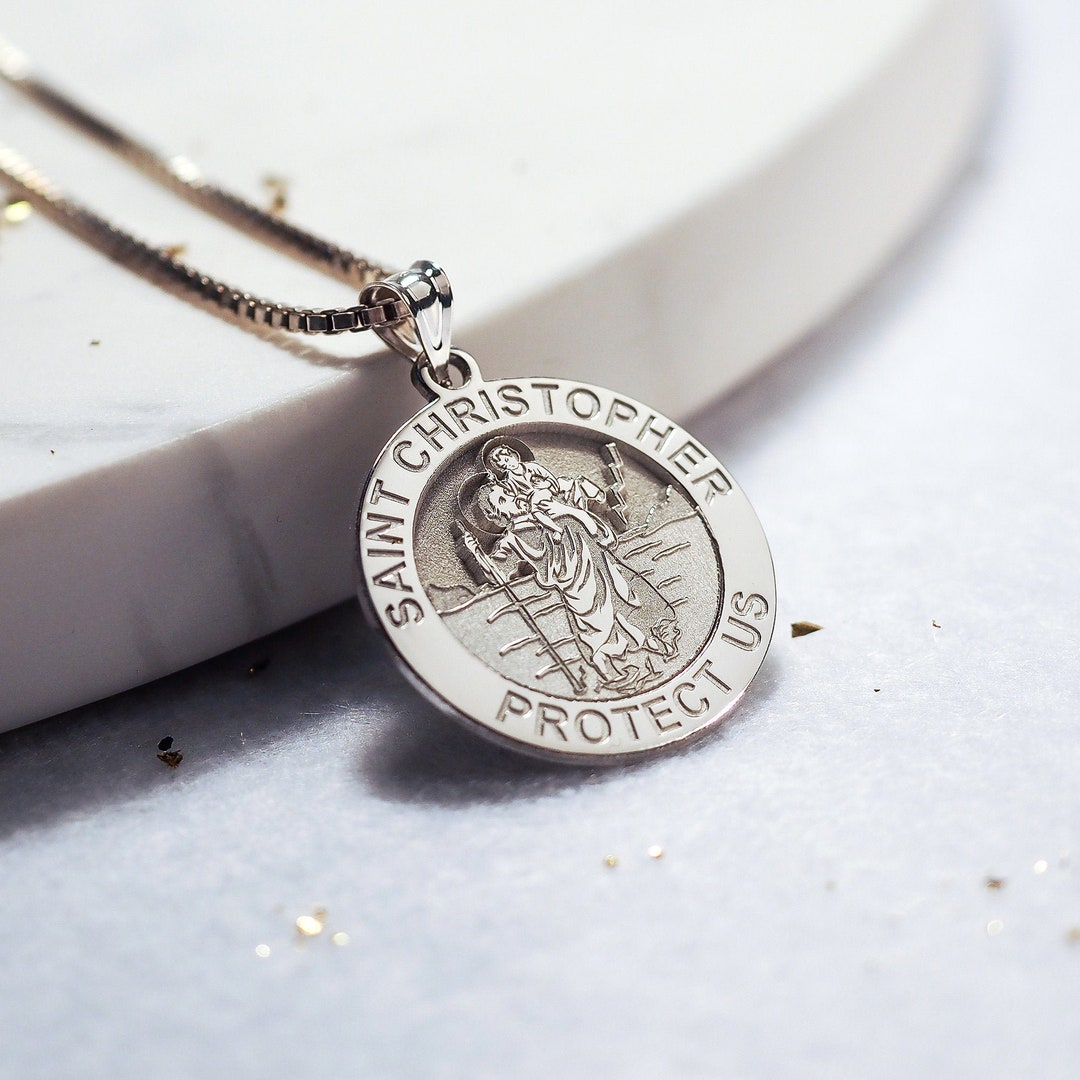 St Christopher Necklace, Saint Christopher Necklace, Saint Christopher ...