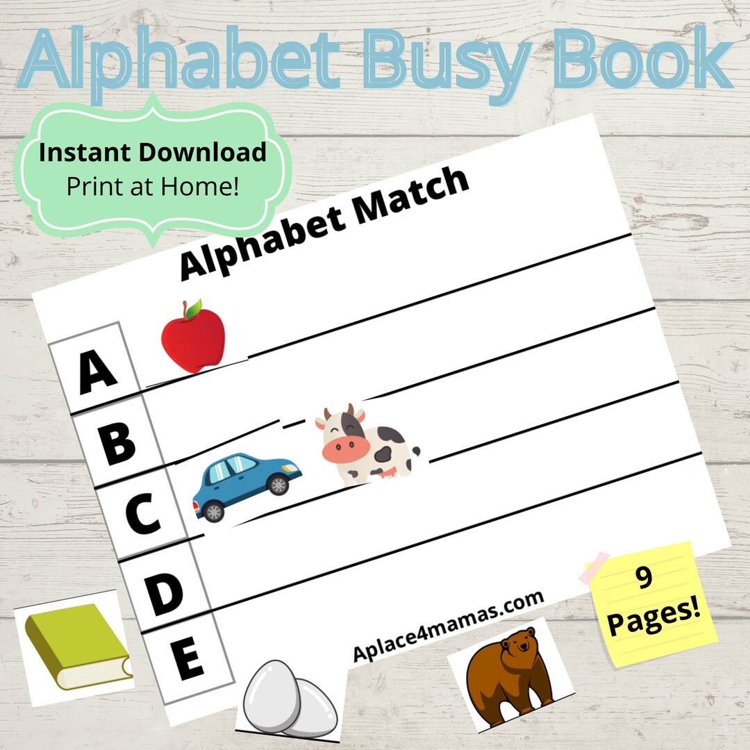 Alphabet Worksheets, Alphabet Busy Book, Alphabet Matching, Alphabet ...
