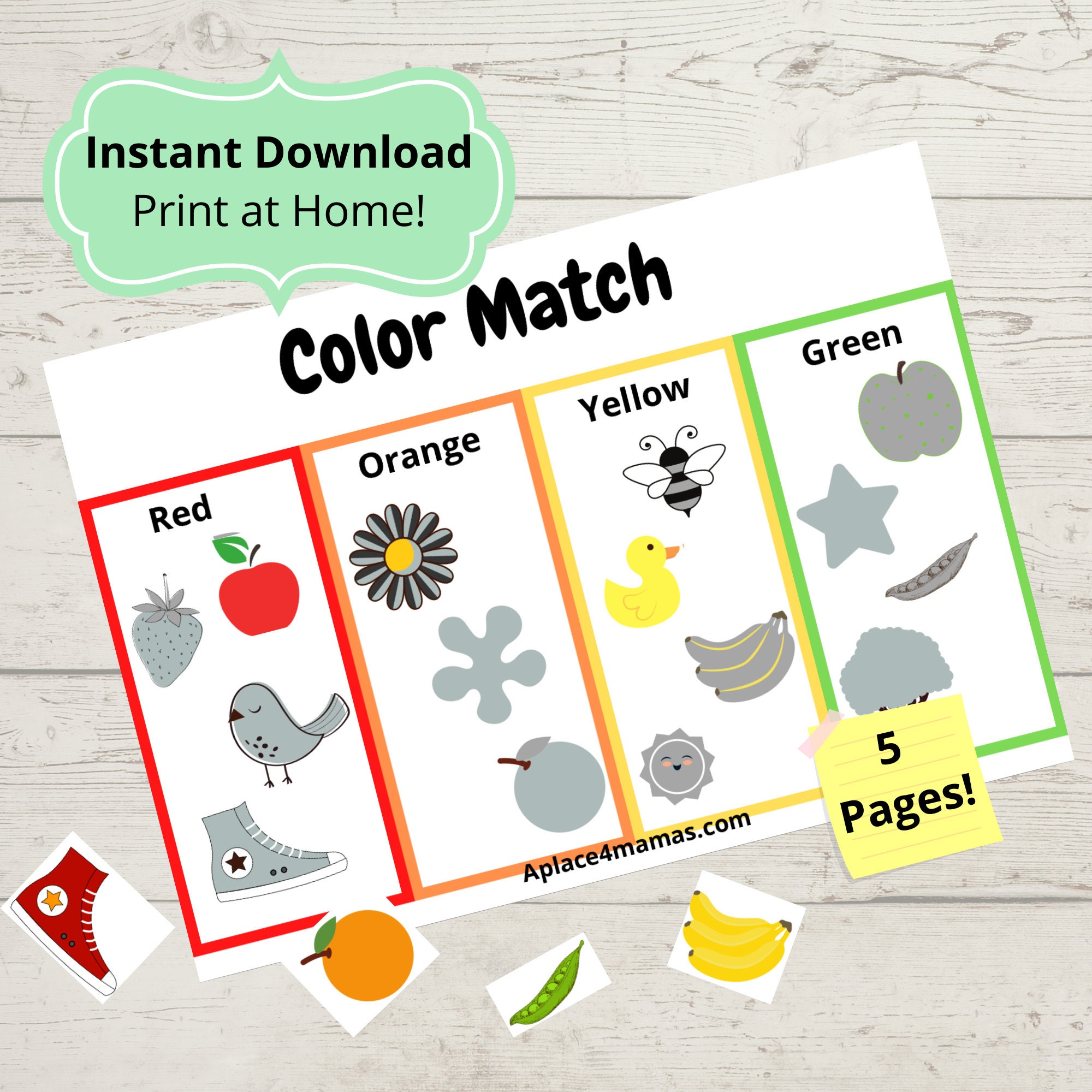 Color Matching Game, Color Matching PDF, Busy Book Printable, Toddler ...