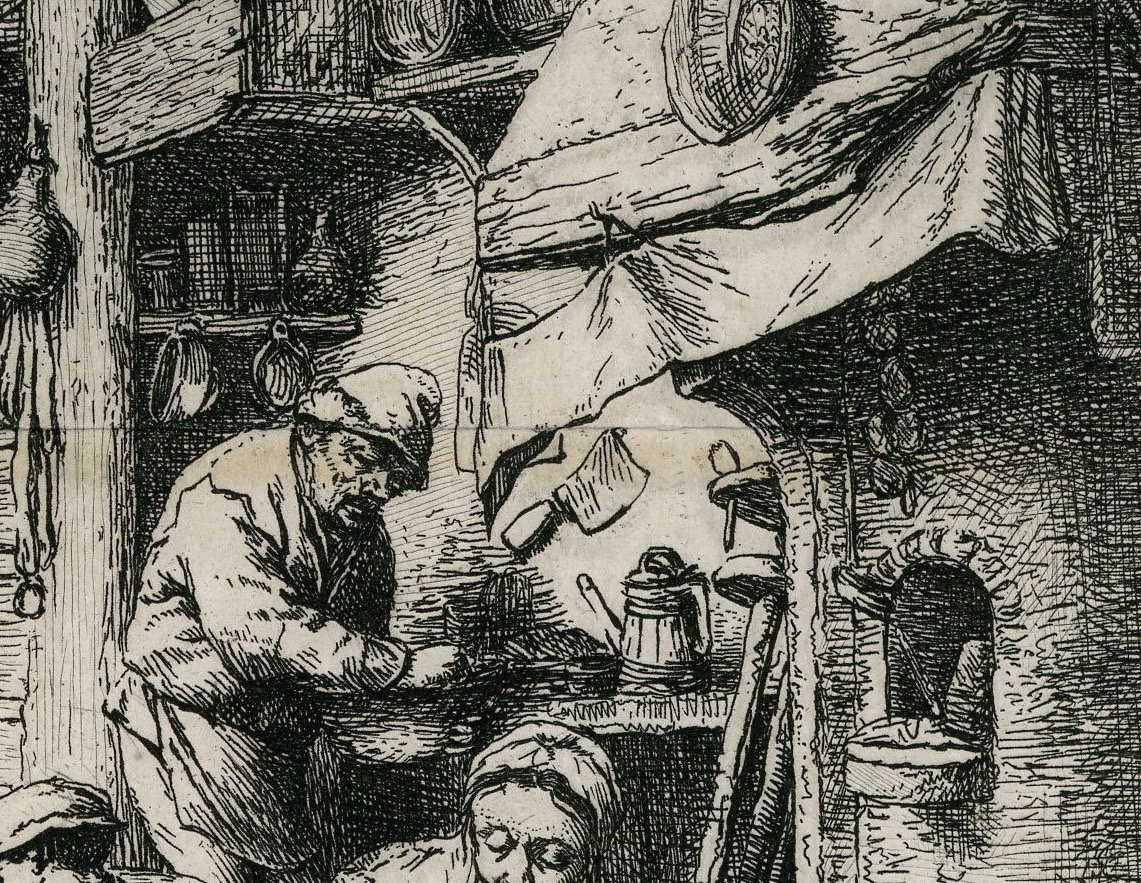 Grabado barroco original del siglo XVII de Adriaen van Ostade | Etsy