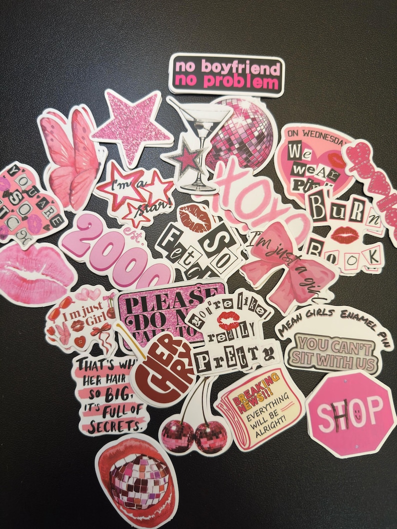 Pink Aesthetic Girly Y2K Stickers, Mean Girl Stickers, Stickers for ...