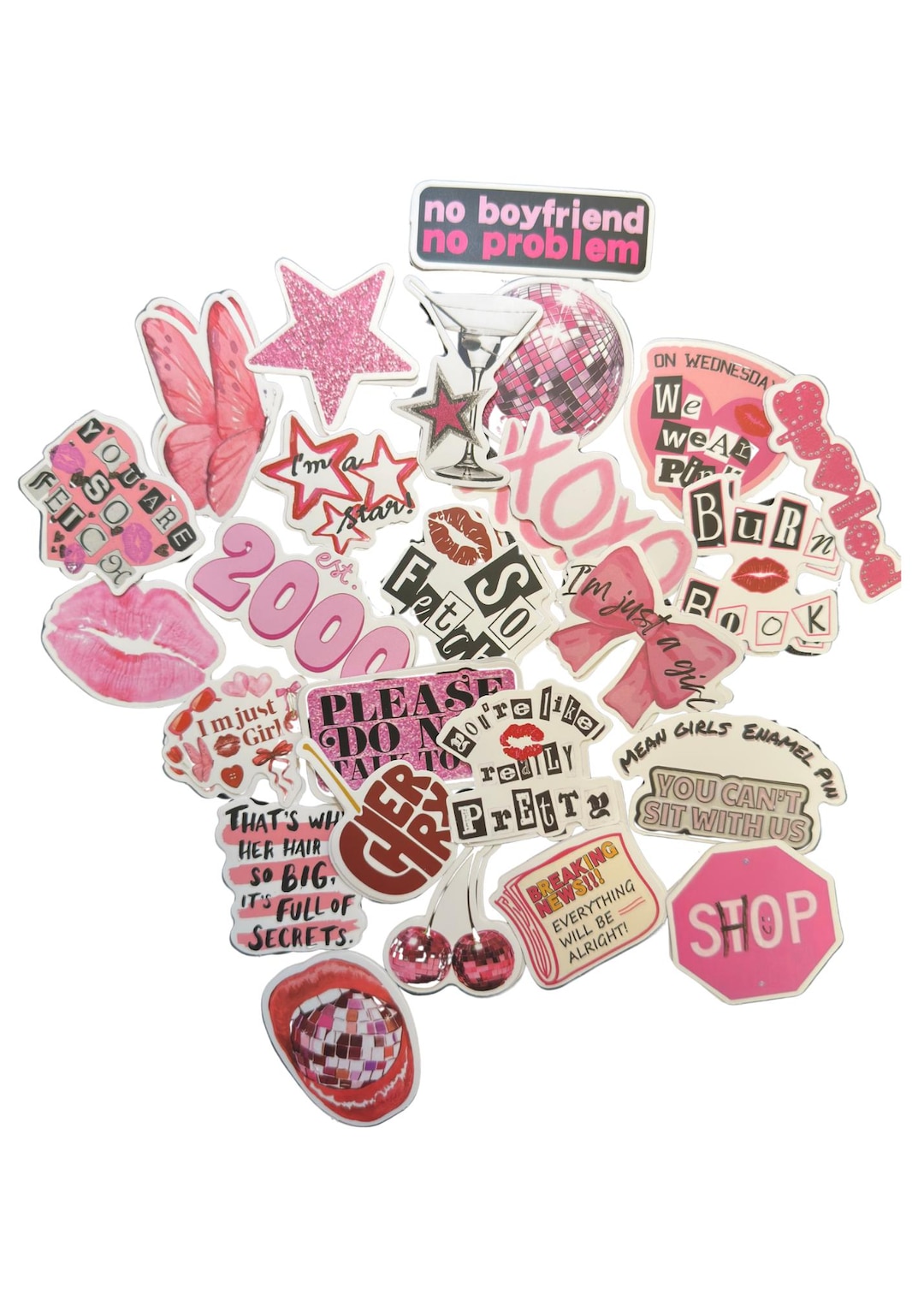 Pink Aesthetic Girly Y2K Stickers, Mean Girl Stickers, Stickers for ...