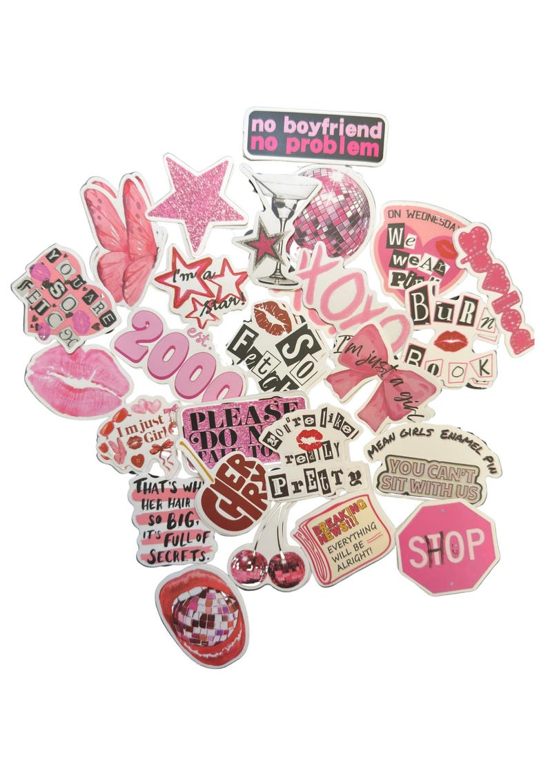 Pink Aesthetic Girly Y2K Stickers, Mean Girl Stickers, Stickers for ...