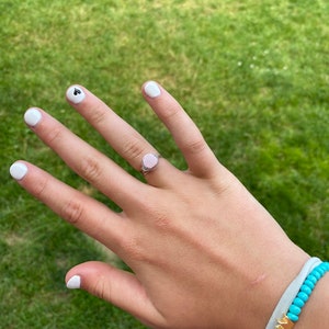 Beachy Wire Ring - Silver Ring - Beach Blue Ring - Summery Ring - Etsy